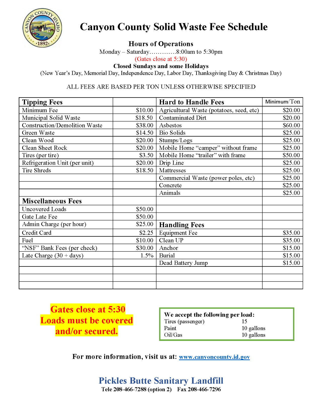 Solid Waste | Canyon County